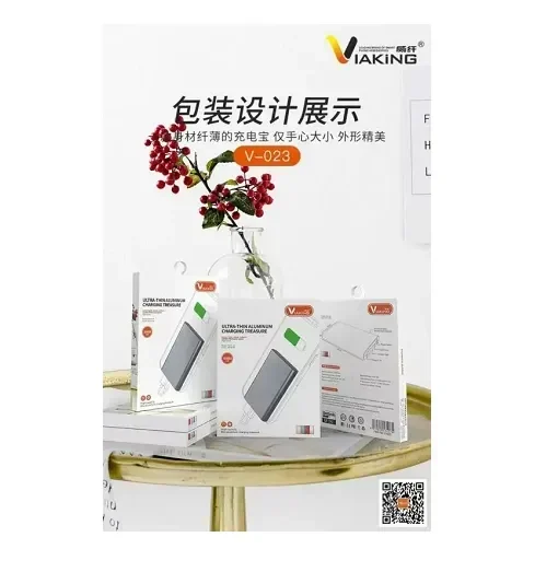 VIAKING POWER BANK 6000MAH V-023, σε ασημί χρώμα | G for Gadget