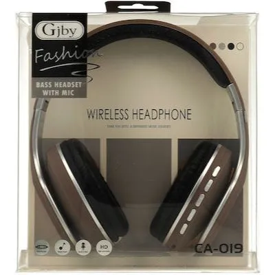 Gjby CA-019 Ασύρματα/Ενσύρματα Over Ear Ακουστικά Καφέ | G for Gadget