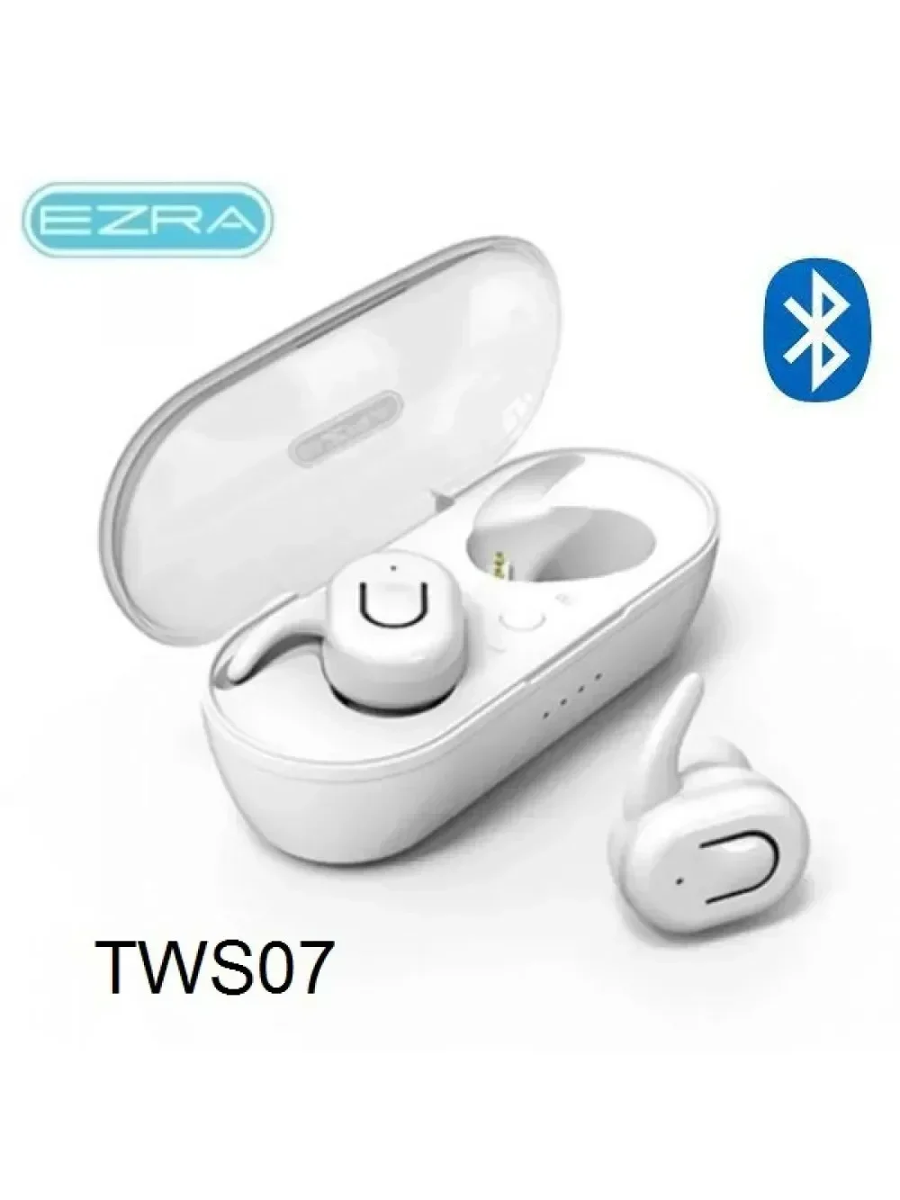 Ezra TWS07 In-ear Bluetooth Handsfree Ακουστικά με Θήκη Φόρτισης Λευκά ...