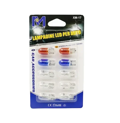 Λάμπες LED T10 αυτοκινήτου σετ 10 τεμάχια 5W 12V λευκό - μπλε - κόκκινο ...
