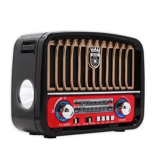 Επαναφορτιζόμενο επιτραπέζιο ραδιόφωνο Retro με λαβή μεταφοράς SW-009BT ...