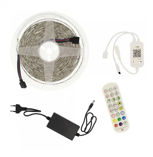 Αδιάβροχη LED ταινία 12V 5m με τηλεχειριστήριο, Bluetooth και ...