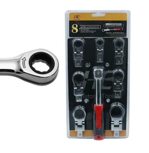 Σετ κλειδιά σπαστά γερμανοπολύγωνα με καστάνια και λαβή χειρός 8 τμχ HC ...