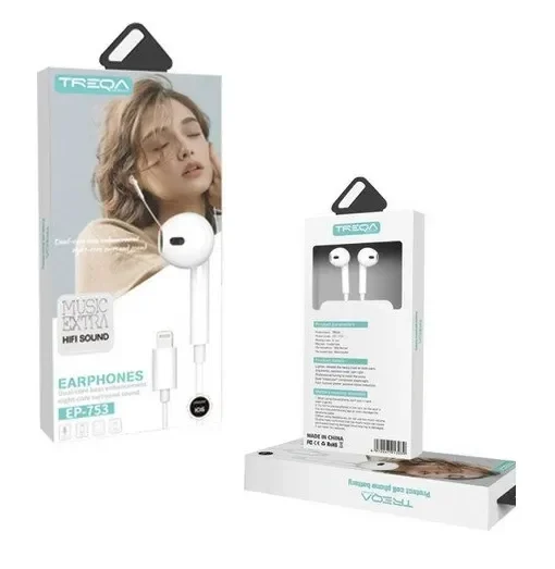 Ακουστικά κινητού Handsfree Earbuds με βύσμα Lightning Treqa EP-753 ...