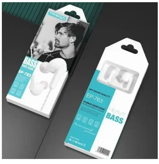 Ακουστικά κινητού Handsfree In-ear με βύσμα Jack 3.5mm Treqa EP-763 ...