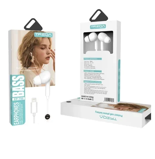 Ακουστικά κινητού Handsfree In-ear με βύσμα Lightning Treqa EP-756 ...