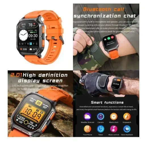 Smartwatch με παλμογράφο και ειδοποίηση κλήσεων TKY88 πορτοκαλί | G for ...