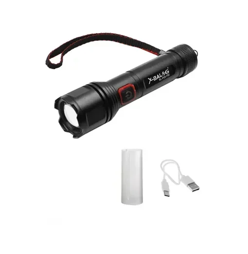 LED επαναφορτιζόμενος φακός USB 5V ψυχρό λευκό 6000K με 3 λειτουργίες ...